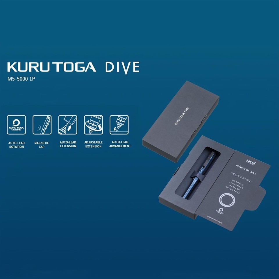 Uni Kuru Toga Dive 0.5mm Mechanical Pencil M5-5000 D6 D.GREEN NEW ...