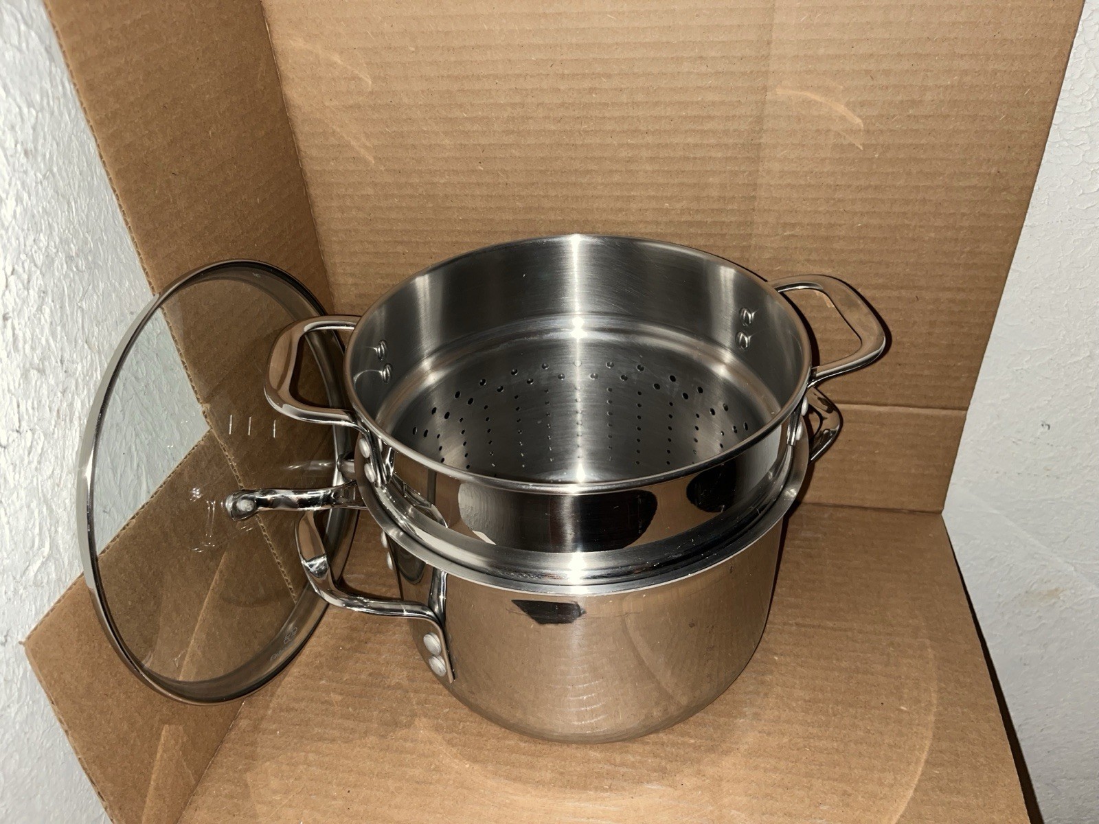 Calphalon 6Qt 8606 Stainless Stock Pot W/Lid Streamer Insert | eBay