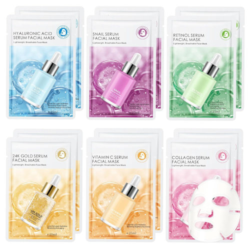 12 Pack Face Masks Skincare for Women, Hydrating & Nourishing Facial ...