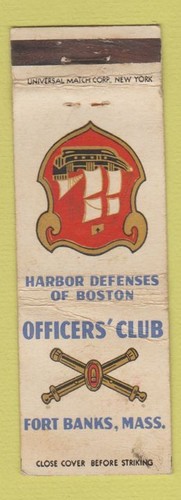 Matchbook Cover - Harbor Defenses Boston MA Officers' Club Fort Banks ...