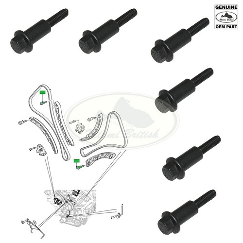 LAND ROVER TIMING CHAIN GUIDE SCREW SET x6 RANGE LR4 SPORT LR011064 OEM ...