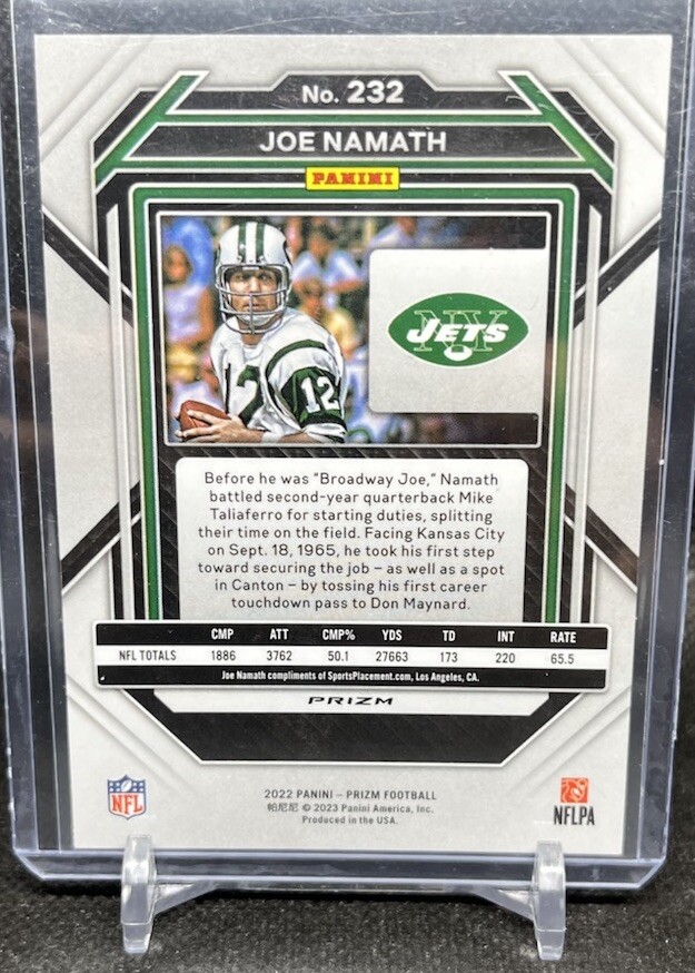 2022 Panini Prizm Silver Disco Joe Namath #232 Jets | eBay