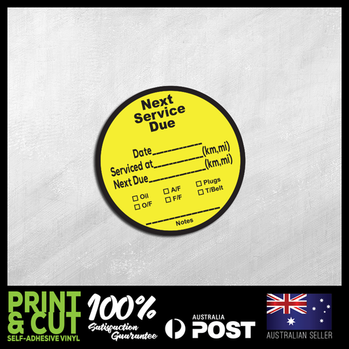 10x Next Service Due Label Stickers 60x60mm Maintenance Vehicle #NS009 ...