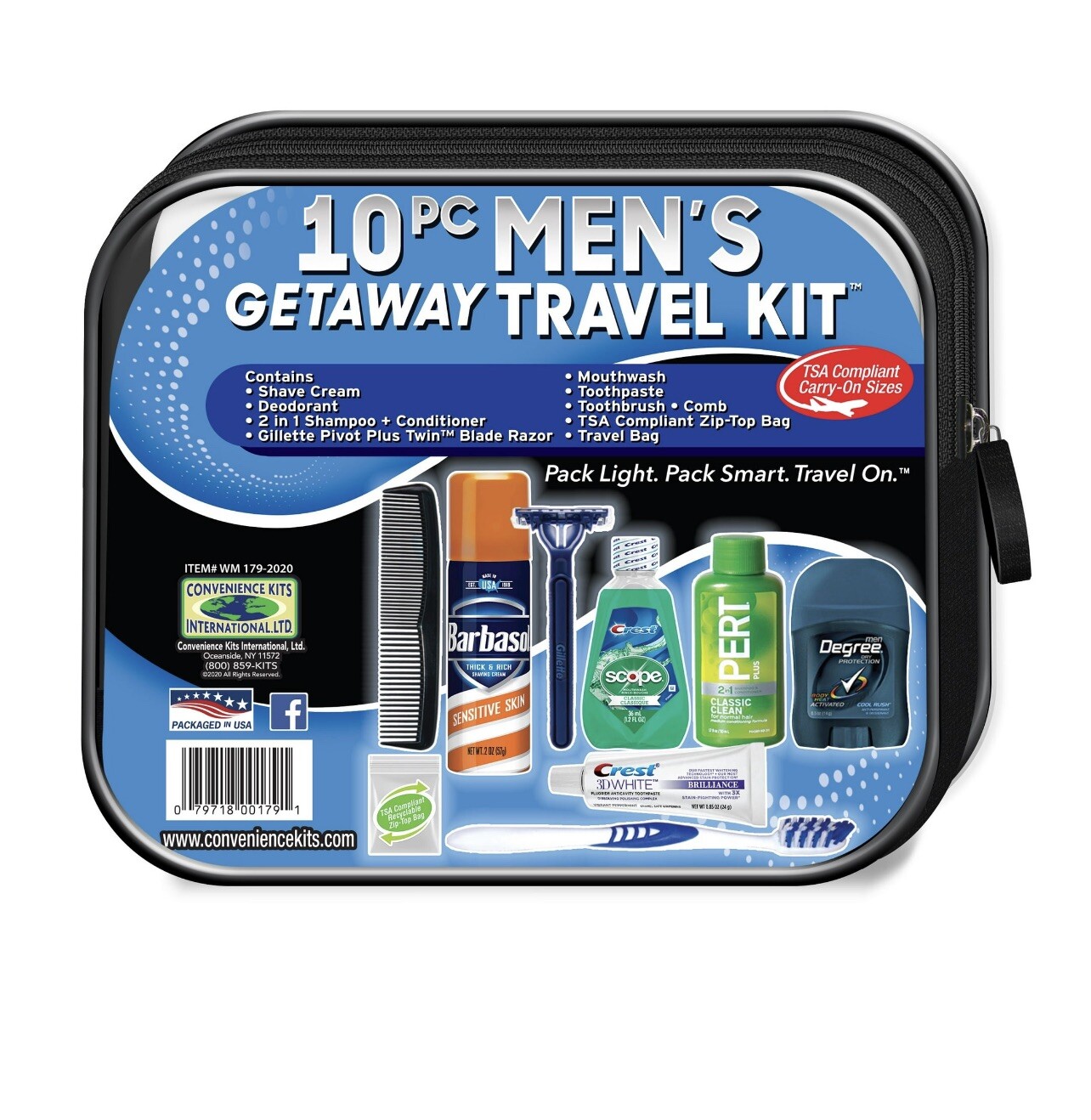 Convenience Kits International, Mens 10 PC Travel Kit | eBay
