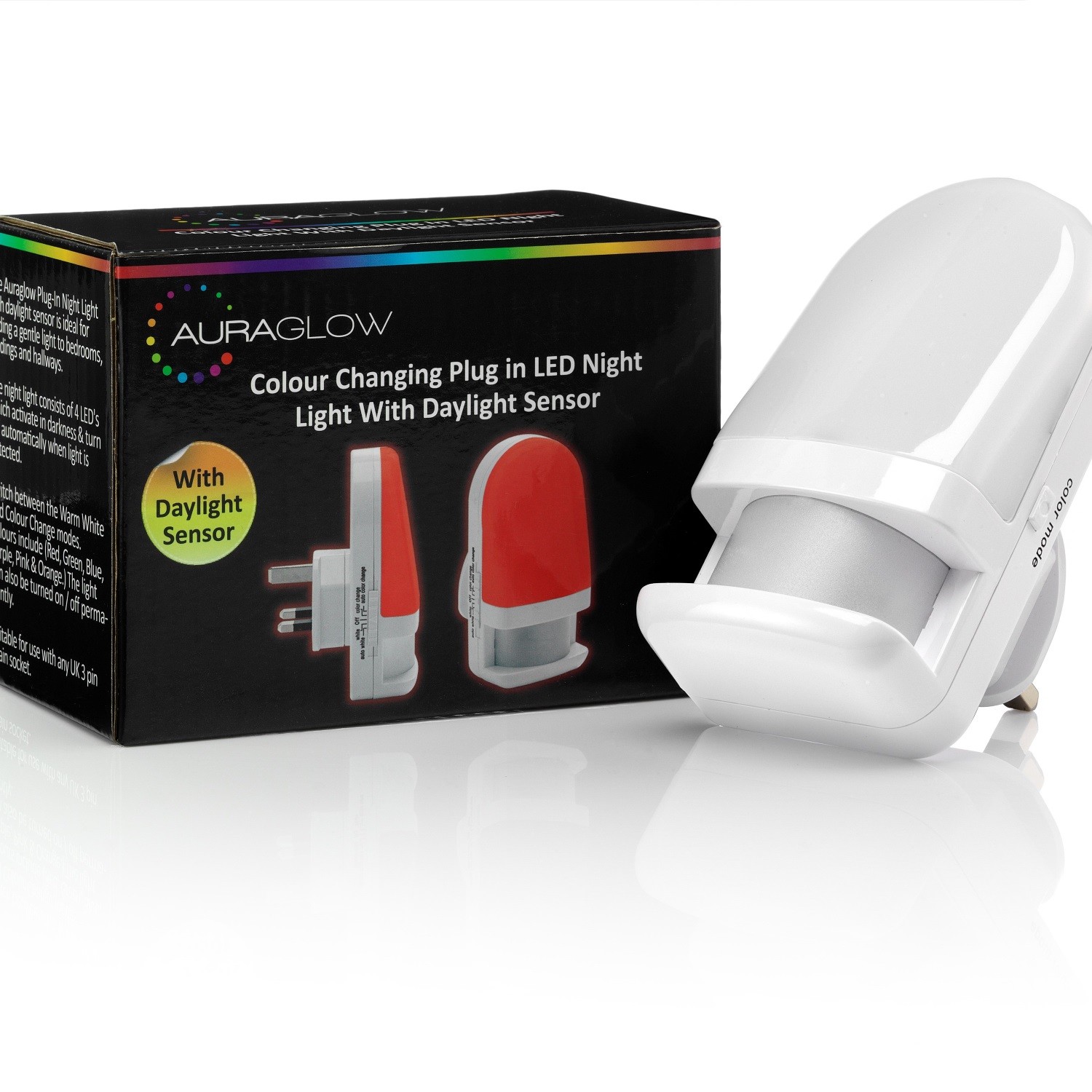 Auraglow Automatic Plug In Colour Changing LED Night Light with ...
