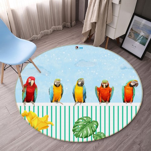 3D Colorful Parrot Leaves ZHUA3049 Game Non Slip Rug Mat Photo Carpet ...
