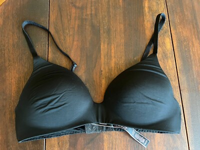 Victorias Secret Bra 32B No Wire Solid Black Smooth Wireless | eBay