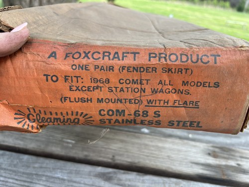 1968 Mercury Comet Foxcraft fender skirts skirt New In Box Stainless ...