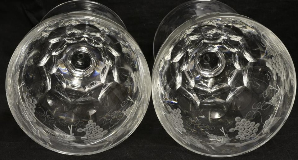 William Yeoward Crystal Large 6" CORDELIA PATTERN Water / Wine Goblets ...