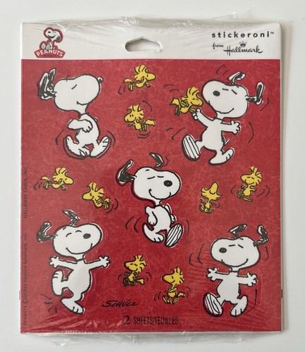 RARE Vintage Hallmark Peanuts Sticker Pack Dancing Snoopy & Woodstock ...