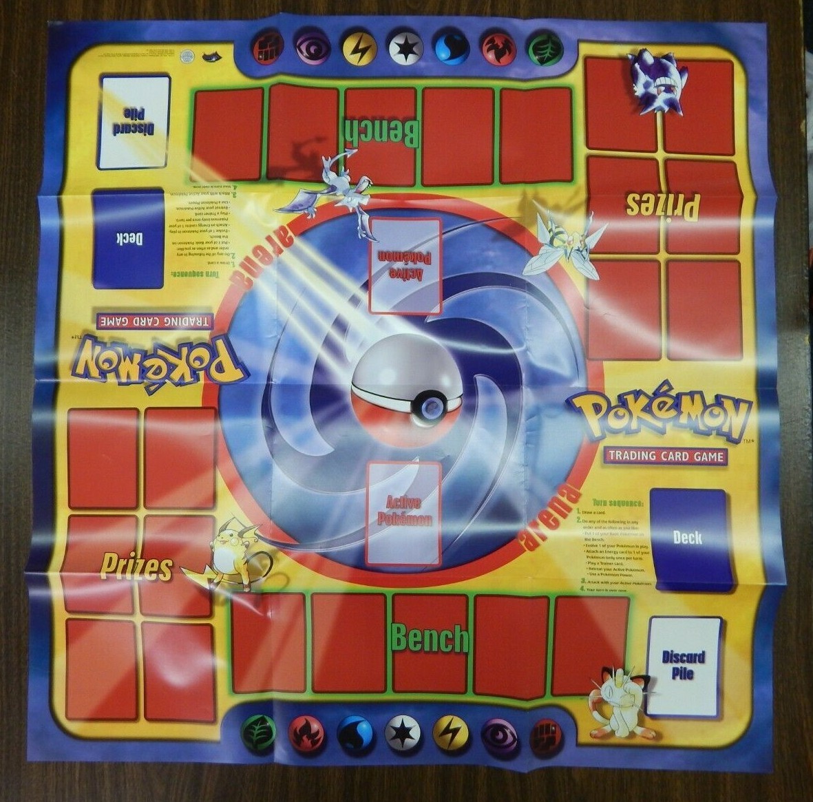 Vintage Original Pokemon Play Mat Base Set Trading Card Game USED FREE ...