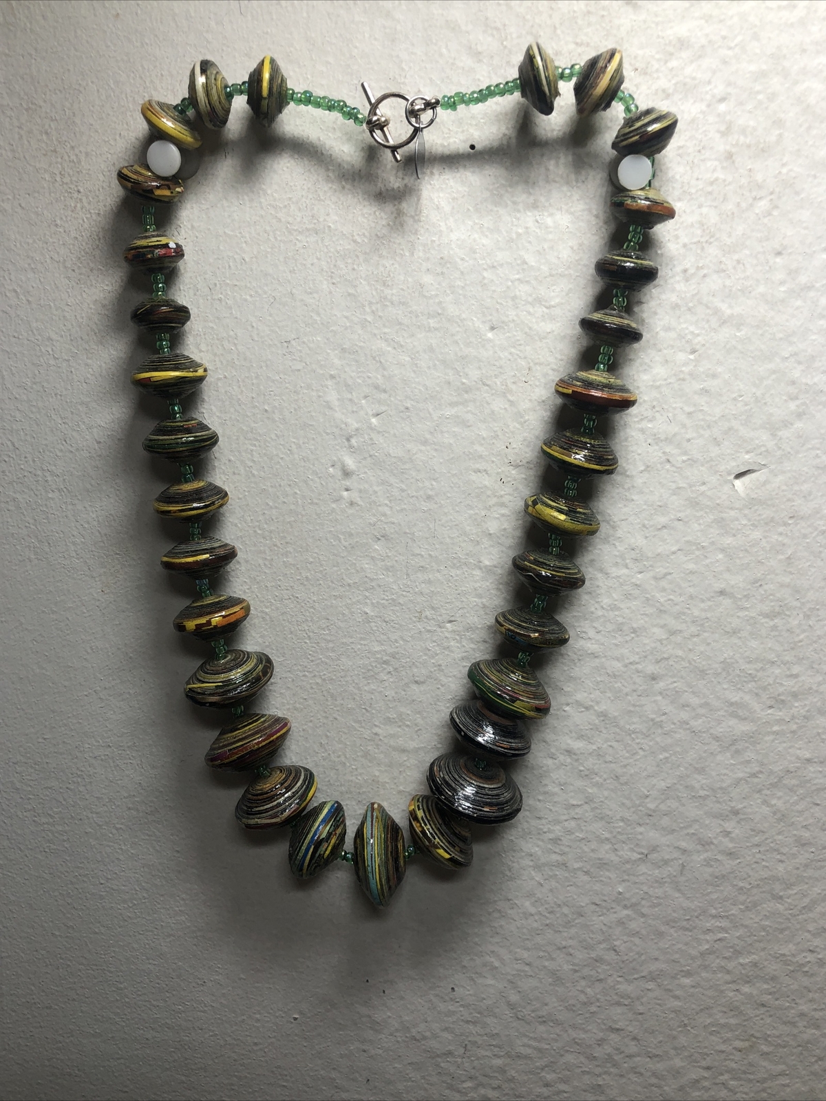 Artisan Bead For Life Recycled Paper Disk Shaped Bead Necklace Made In ...