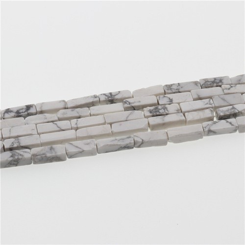 10 Strand 4x13mm Natural Howlite Stone Tube Cuboid Loose Beads Jewelry ...