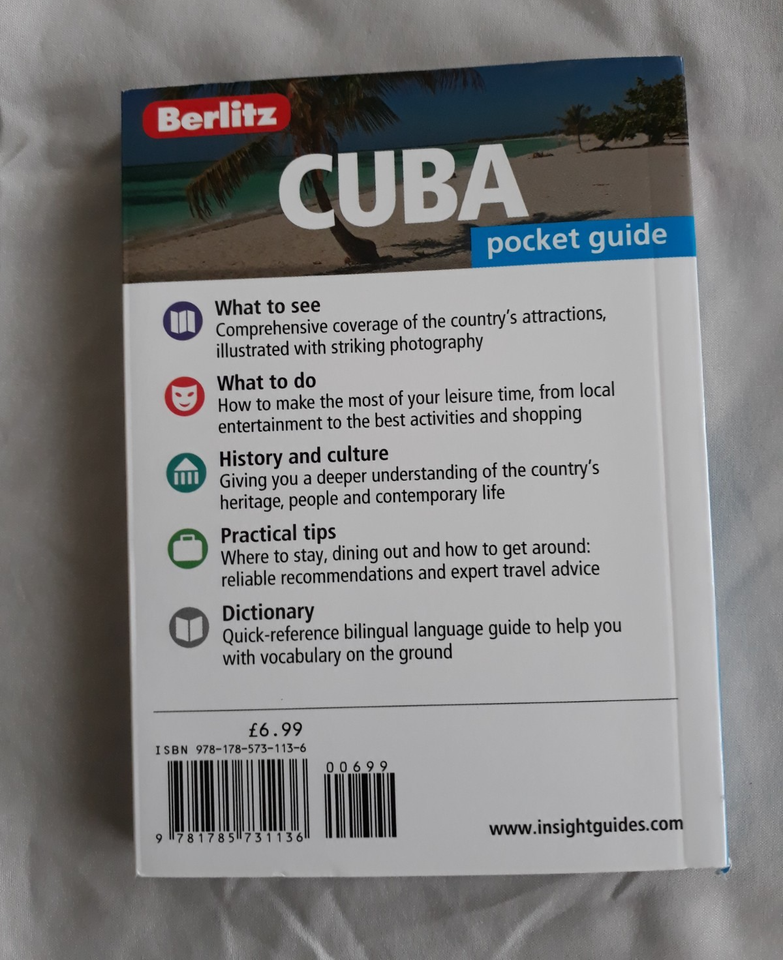 CUBA - POCKET TRAVEL GUIDE BOOK - BERLITZ - DICTIONARY COLOUR MAP ...