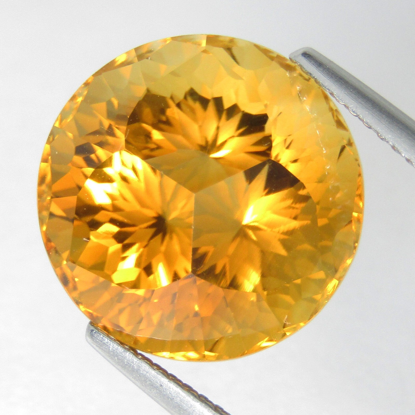 10.18Cts Lustrous Natural Citrine 13.3mm Round 3D Precision Cut Loose ...