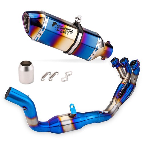 Full System For Yamaha MT-09 FZ09 2021-2024 Blue Muffler Exhaust Front ...