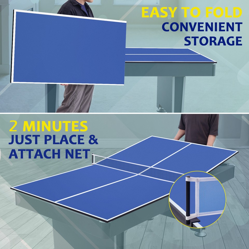 Ping Pong/ Table Tennis Conversion Top 84"X47" Foldable Ping Pong Table ...