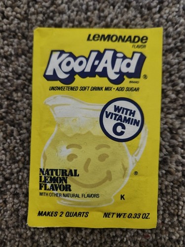 Vintage Rare 80s Kool Aid Drink Mix Packet Lemonade Flavor Sealed ...
