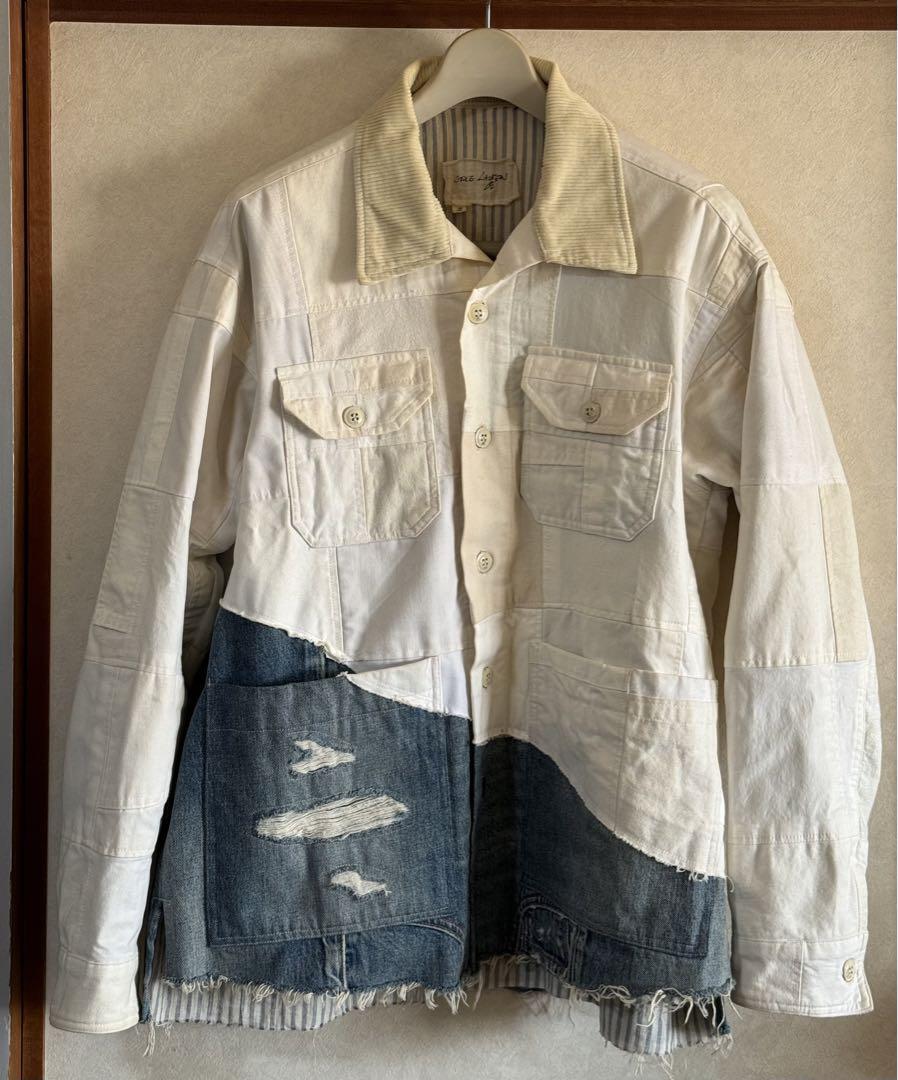 Greg Lauren Men's Denim remake Jacket vintage White b… - Gem