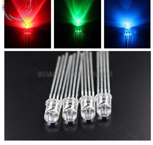 20PCS 5mm RGB 4pin Tri-Color Common Cathode LED Light Red Green Blue ...