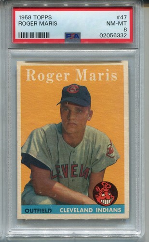 1958 Topps Roger Maris Rookie Card PSA 8 NM MINT Graded Baseball #47 | eBay