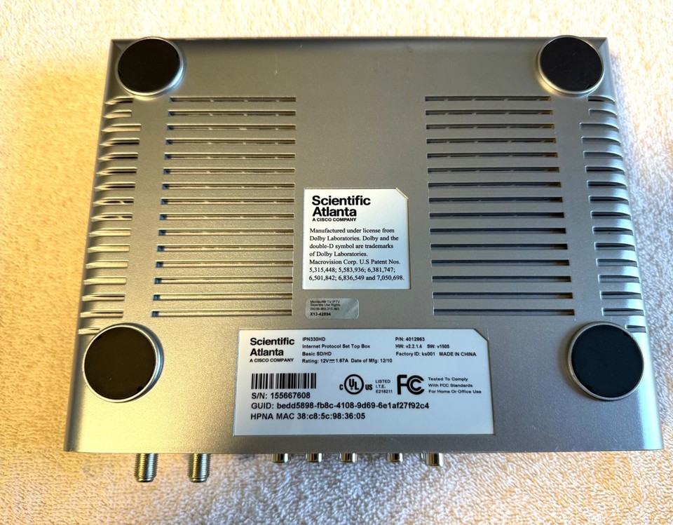 AT&T U-verse IPN330HD DVR Cable Box w/Power Supply and Remote | eBay