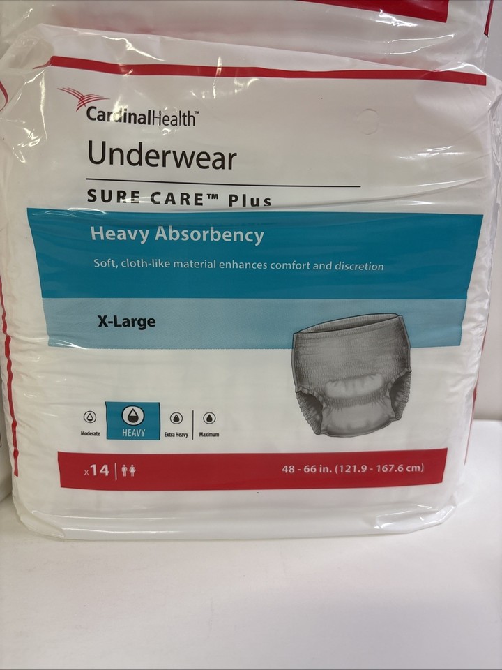XL 56 Ct Sure Care Plus Coviden #1625 Adult Disposable Pull Up ...