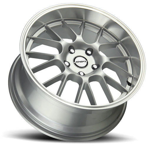 (Set of 4) Shift H28 Crank 18x8.5 5x100/5x4.5" +30mm Silver Wheels Rims ...