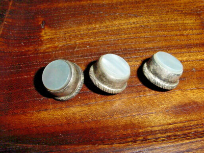 VINTAGE TRUMPET VALVE BUTTONS SILVER AND PEARL MATCHING SET CONN ? KING ...