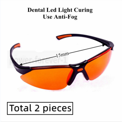2Pcs Dental Orange Goggles Block LED UV Blue Lights Curing Glasses ...