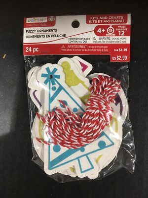 Fuzzy Paper Christmas Kids Ornaments Crafts by Creatology 24pc New | eBay