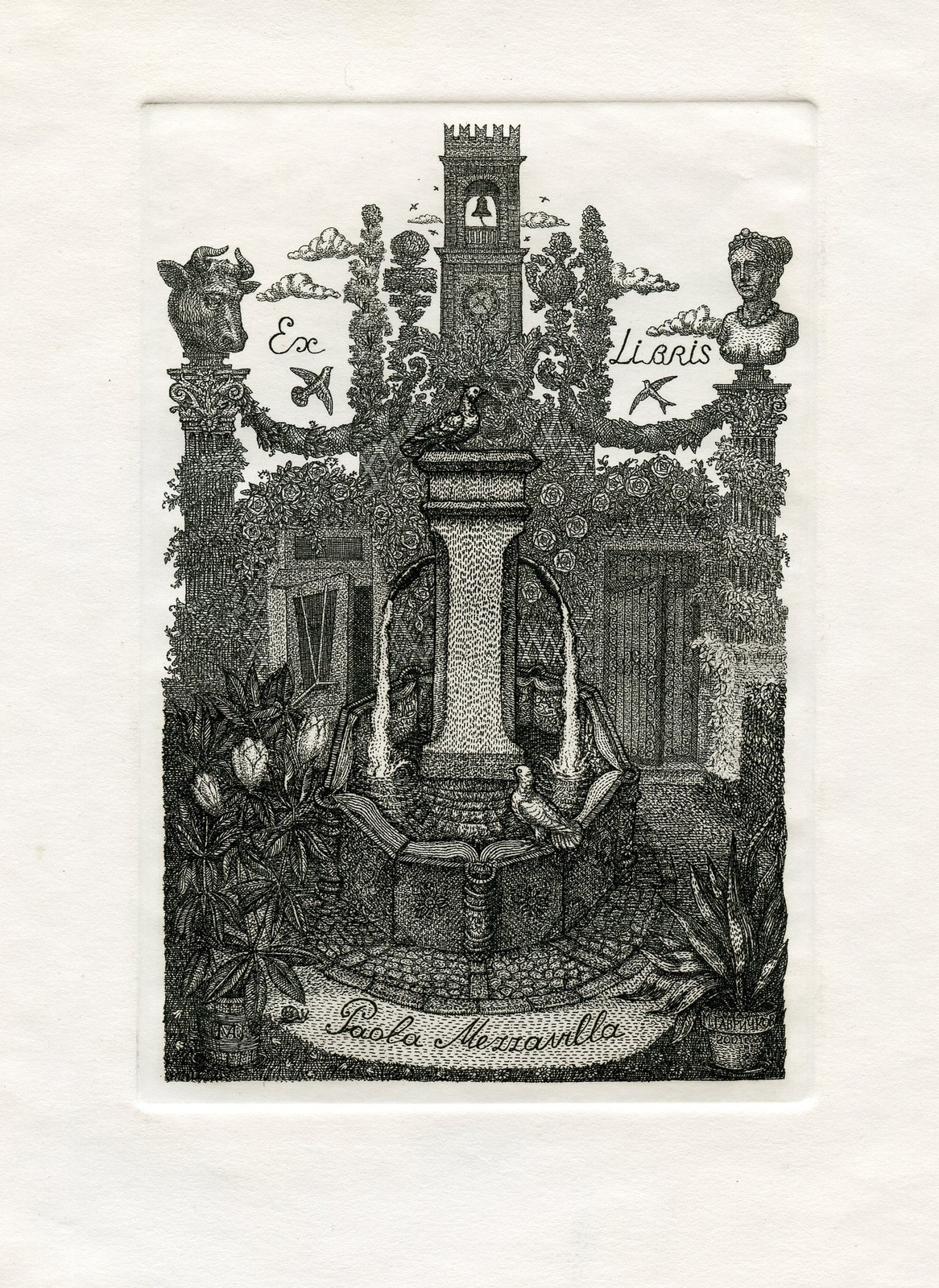 Europa and Bull, Mythology, Original Etching Ex libris by Michael ...