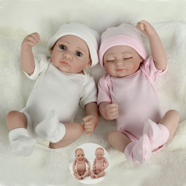 2pcs Reborn Baby Boy Girl Doll Full Body Silicone Vinyl Newborn Xmas ...