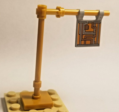 LEGO Minifigure Star Wars Pod Race Flag PRINTED 2x2 Silver Circuit with ...