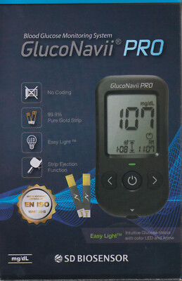 New: GlucoNavii PRO Blood Sugar Monitor mg/dl plus Test Strips - new ...