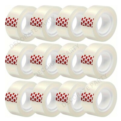 Sellotape Sticky Clear 12mm x 20m Transparent Small Tape Rolls Mini ...