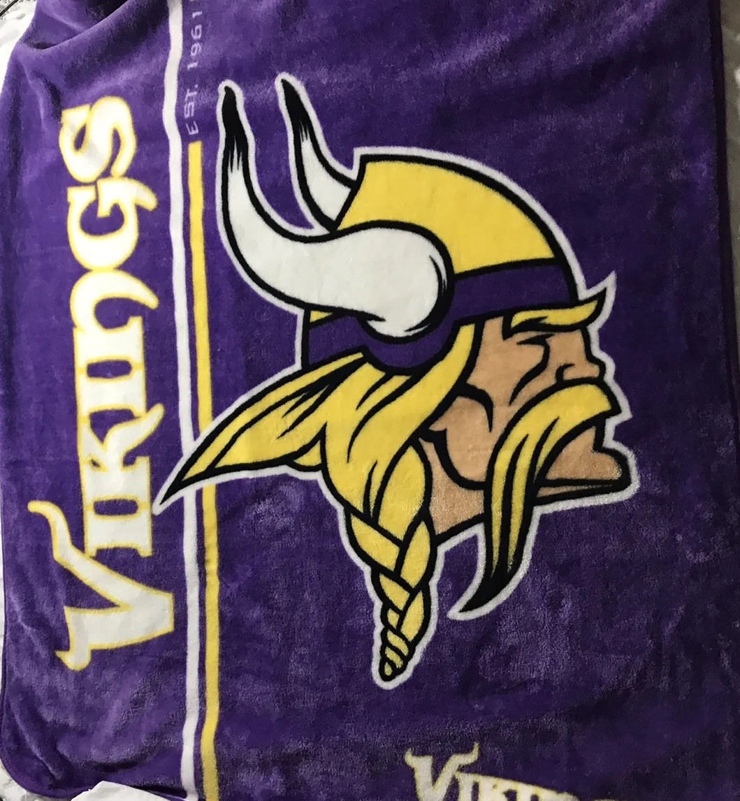 Minnesota Vikings NFL Royal Plush Purple yellow Throw 50x60 L6 | eBay