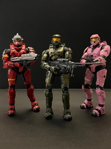 Halo 3 Spartans Action Figure Lot – Master Chief, Hayabusa, Pink ...