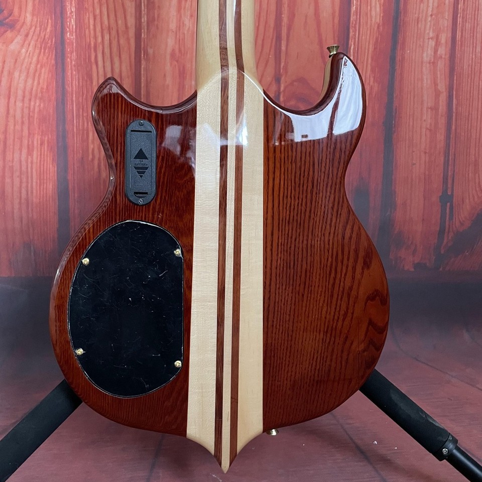 Neck Thru Body Electric Bass 4String Maple Neck Active Pickup Ash Body ...