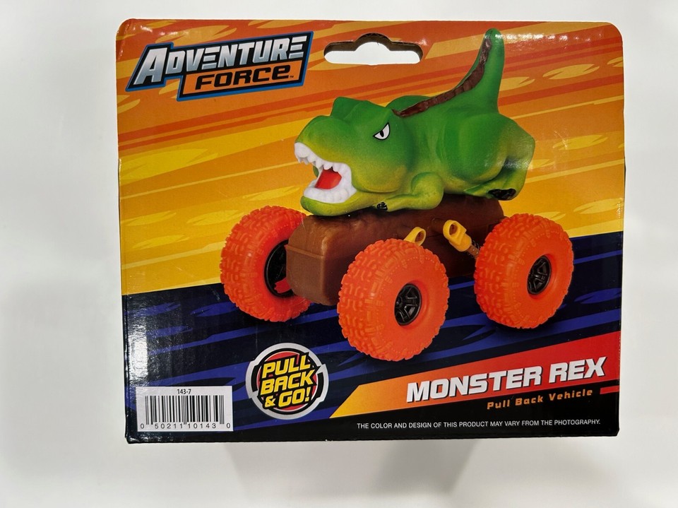 NIB Adventure Force 5-inch Monster Rex Pull Back & Go Toy With Vehicle ...