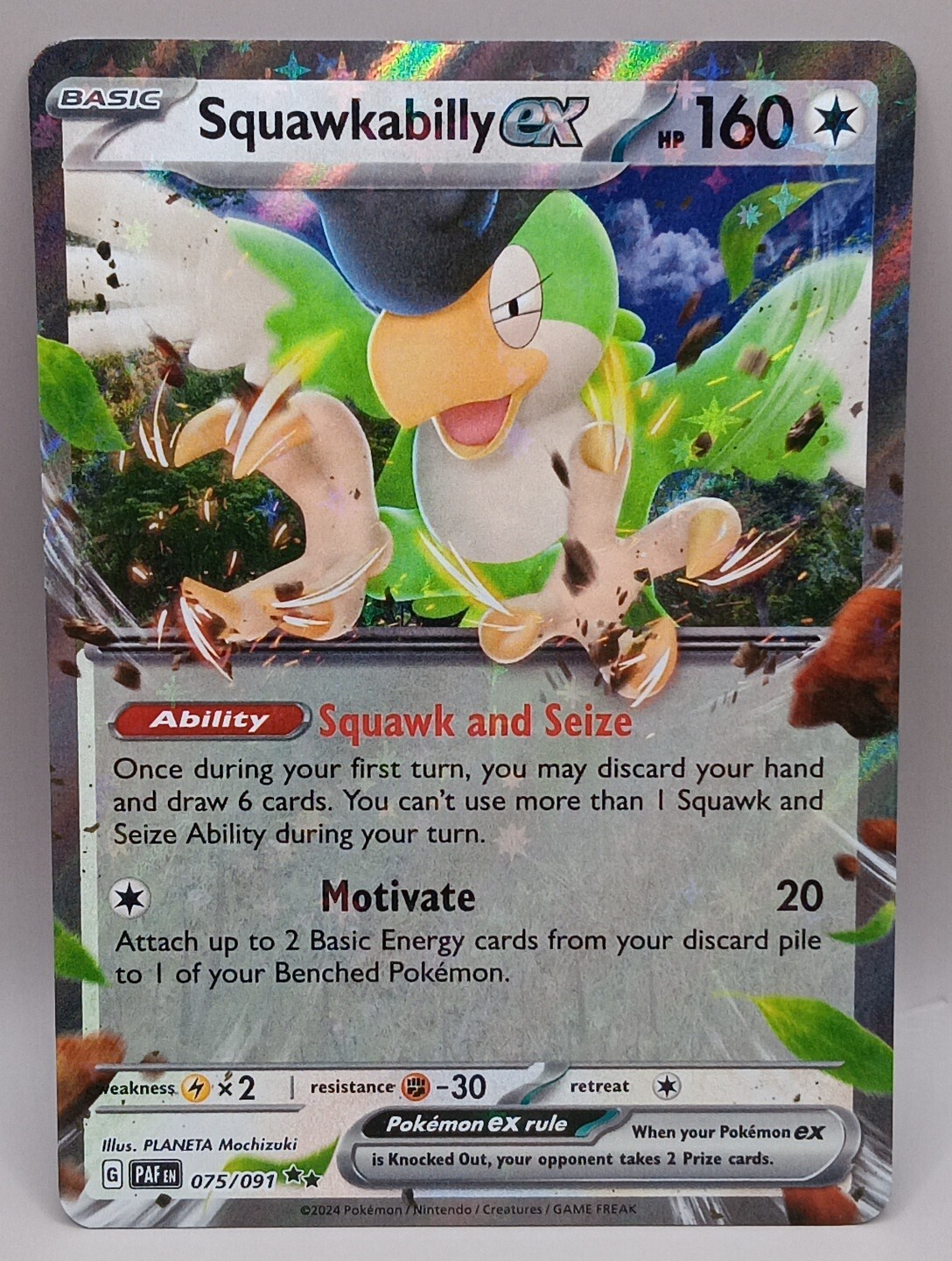 Squawkabilly EX 075/091 Full Art NM/M Paldean Fates Pokemon Card | eBay
