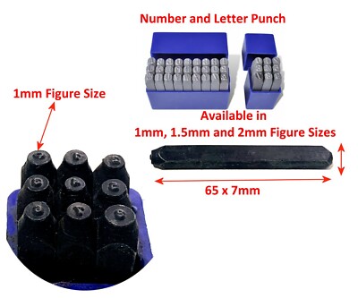 Number or Letter Punch from 1mm to 10mm Sizes Metal Stamp Security ...