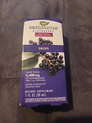 Nature's Way Sambucus Elderberry Drops with Ultra Strength Elderberry ...
