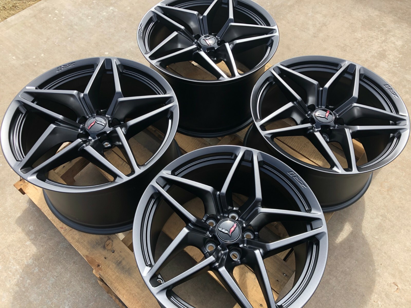 GM 2019 ZR1 Corvette Satin Graphite Wheel Set 19x10.5 20x12 C7 ZO6 ...