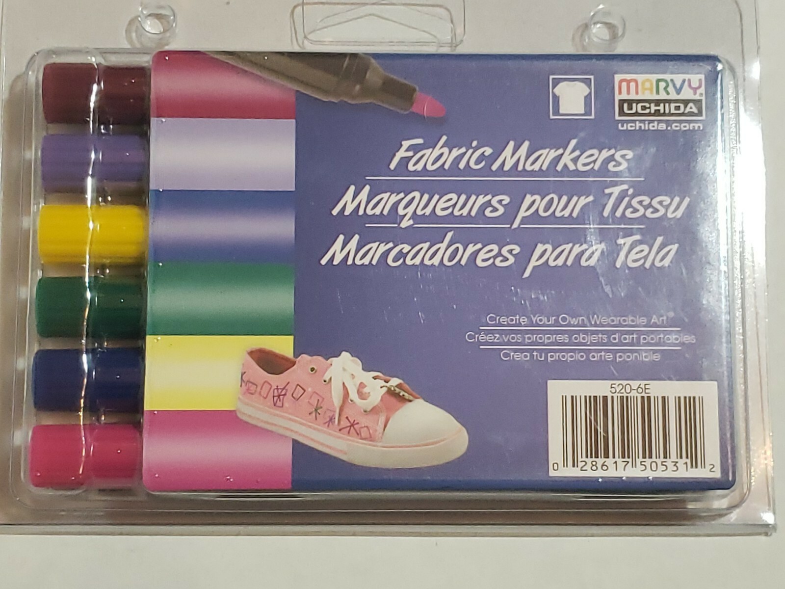 Marvy Uchida PERMANENT FABRIC MARKER BOLD TIP - BRIGHT SET OF 6 | eBay