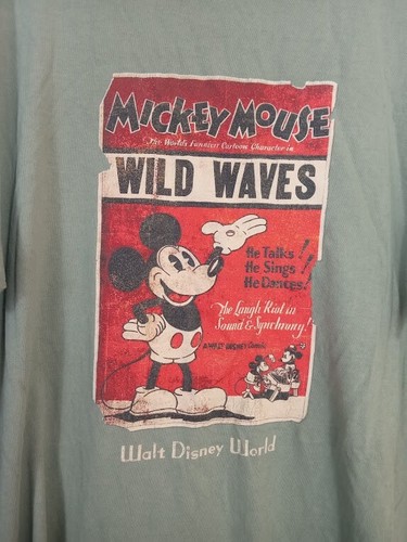 Vintage Walt Disney World Mens Mickey Mouse Wild Wave Graphic T-Shirt ...