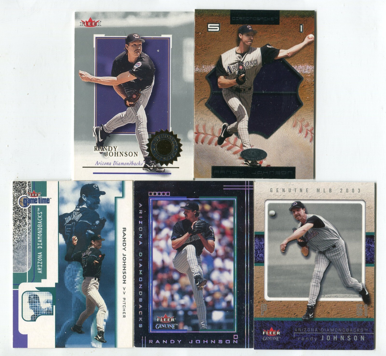 Randy Johnson 5 Baseball Card Lot HOF MARINERS D-BACKS YANKEES EXPOS ...