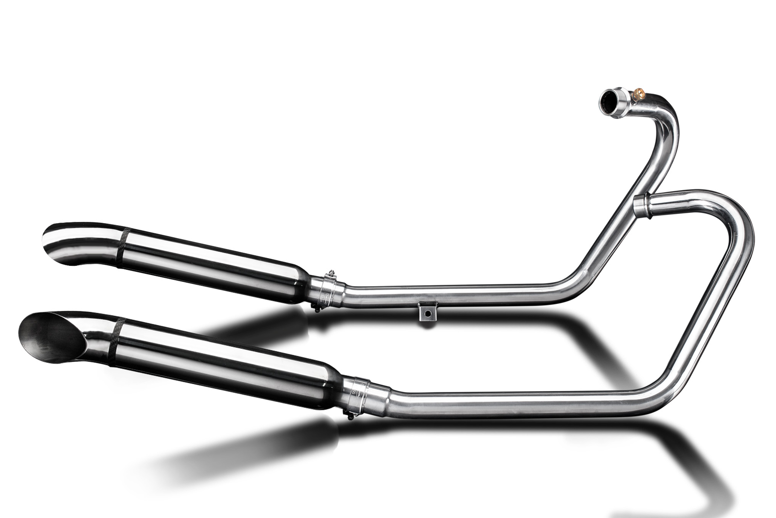 Full 2-2 Exhaust Triumph Bonneville Bobber 16" Stainless Curved Out Tip ...