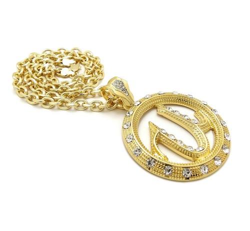Hip Hop Usher U Pendant 7mm/18",20",24",30" Link Chain Fashion Necklace ...