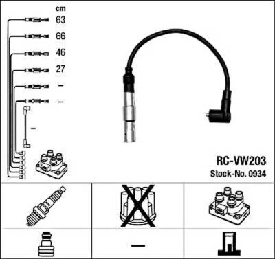 NGK Ignition Cable Kit Black For AUDI A3 8L SEAT Cordoba Leon 96-09 ...